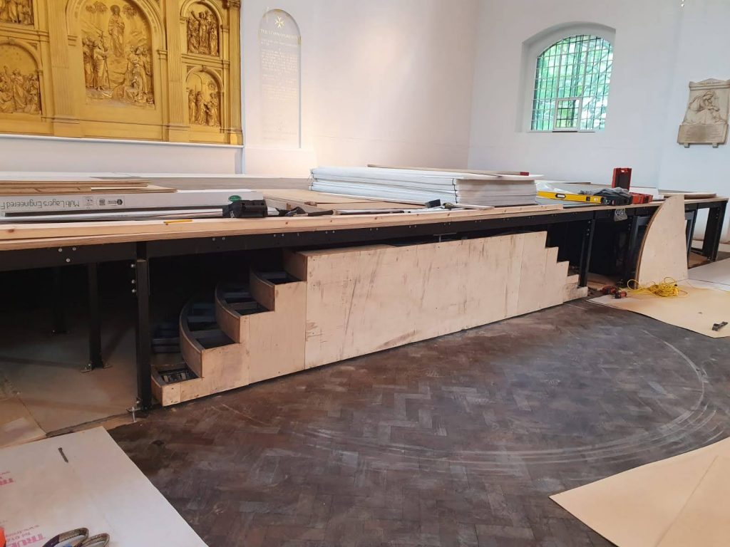 bespoke treads/church stage - Stage Solutions